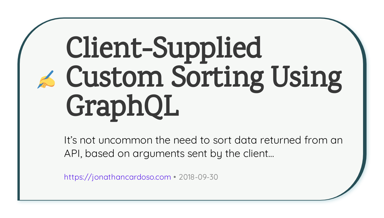 Client Supplied Custom Sorting Using Graphql Jcm